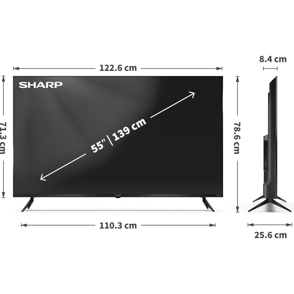 Sharp TV 4T-C55HJ4225KB 55 Inch LED 4K Ultra HD Smart TV WiFi | eBay UK
