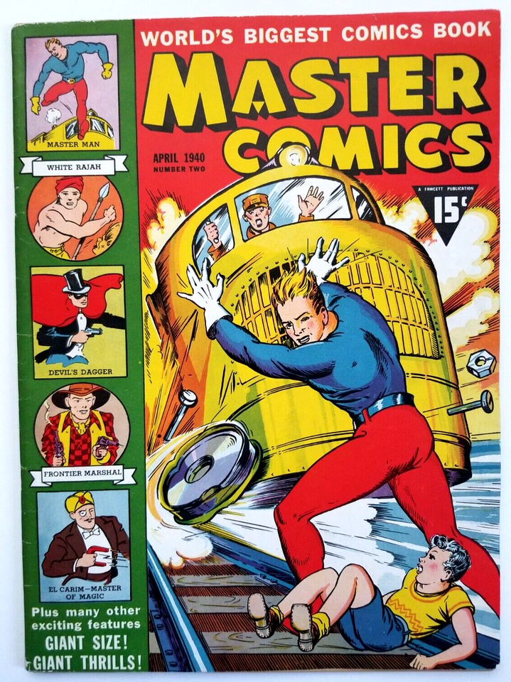 MASTER COMICS #2 F+ 6.5 (A) FAWCETT 1940 GERBER "7" SCARCE! GOLDEN AGE ...