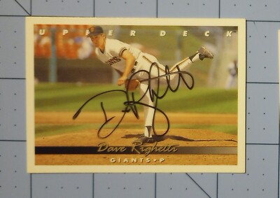 1993 Upper Deck #579 Dave Righetti (SF Giants) autographed baseball ...