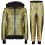 Kids Girls Golden Tracksuit Shiny Quilted Hooded Top Bottom Jogging ...