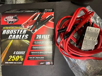 20 ft. 4 gauge with 500 Amp Polar-Glo Booster Cable Clamp Coleman Cable ...