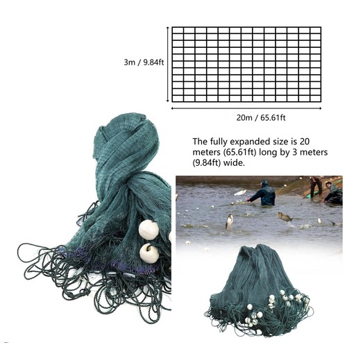 Clear Fishing Fish Trap Monofilament Gill Net Nylon Silk Nets W/Float ...