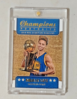 2015-16 Panini NBA Hoops Champions Trophy Portraits #85 Stephen Curry ...