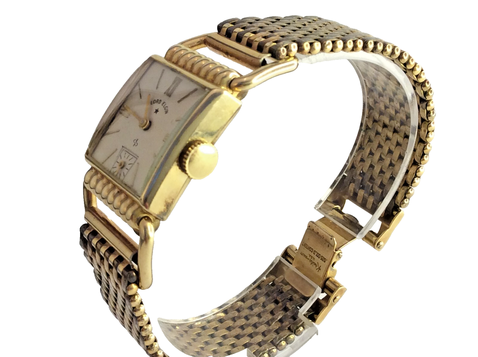 Vintage Lord Elgin Drivers Watch 10K GF, Swing Lugs, Art Deco Working ...