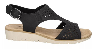 Easy Street Women's Alba Comfort Wedge Sandals Black (Select Size) | eBay