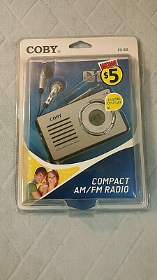 Coby Model CX-50 Pocket AM/FM Radio with Headphones Sealed Pack New ...