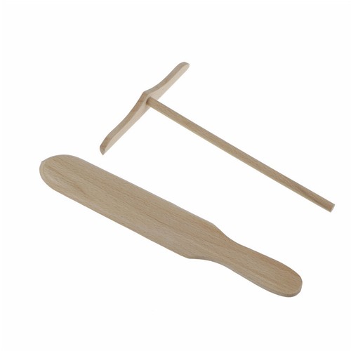 Wooden Pancake Spreader Crepe Tortilla Rake Batter Spreading Kitchen ...