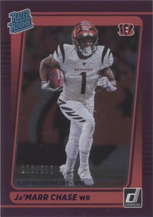 2021 Panini Donruss - Rated Rookie Ja'Marr Chase #262 Season Stat Line ...