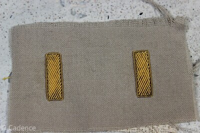 US WW2 Army Air Corps 2nd Lieutenant Gold Bullion Rank Bar Patch 1 Pair ...