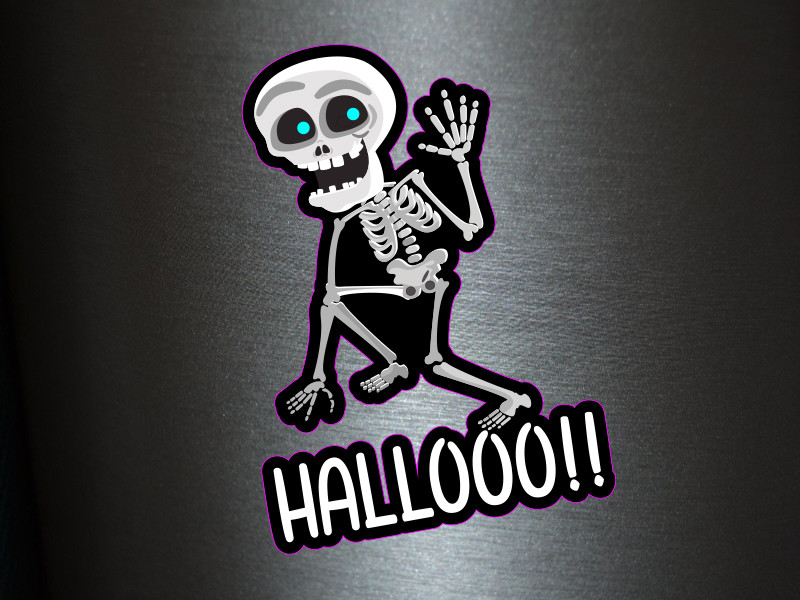 1 x Aufkleber Hallooo Sticker Fun Gag Decal Stati Tuning Ka-boom Skull ...