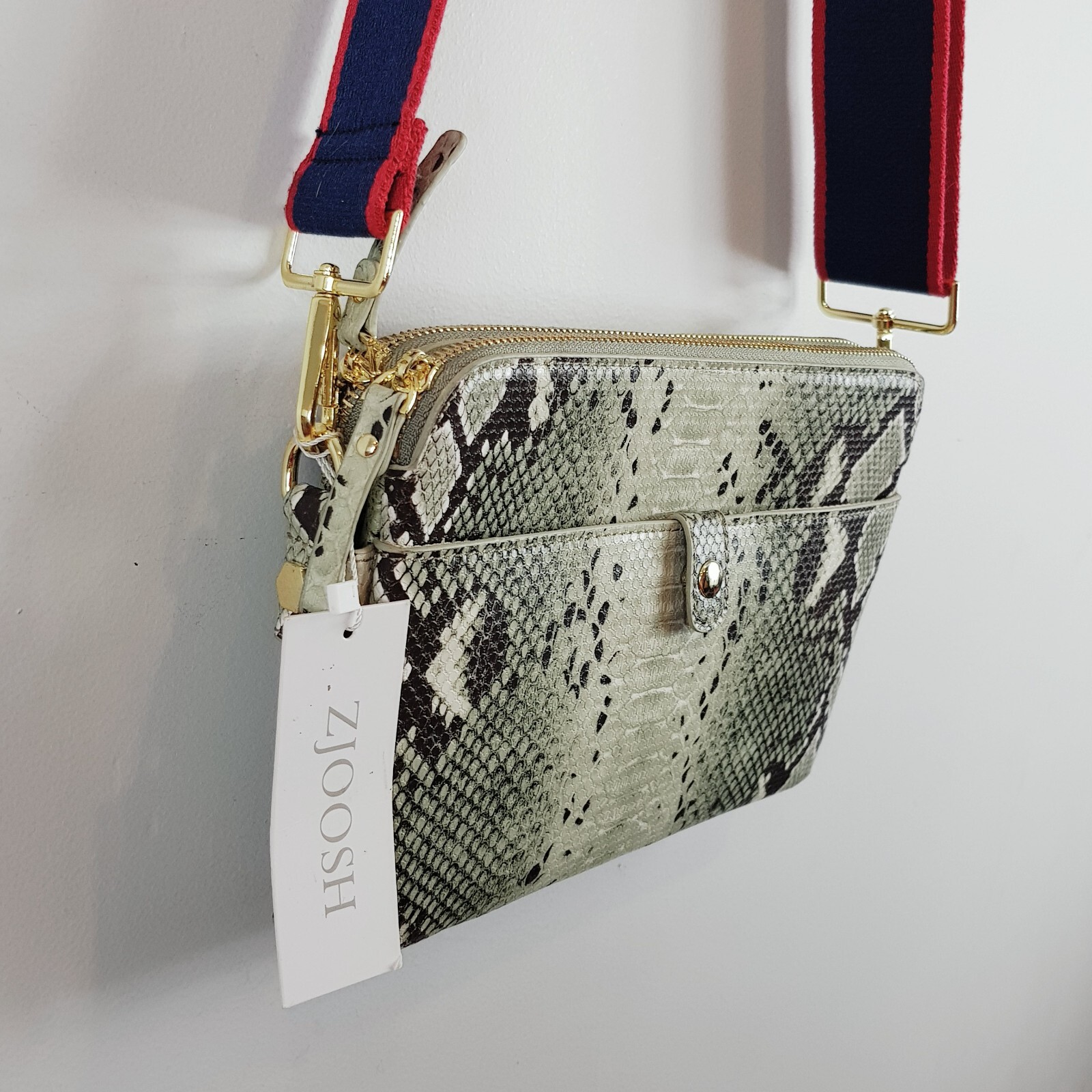 [ ZJOOSH ] Womens Kaz Double Clutch Python Crossbody Bag / Handbag NEW + TAGS | eBay