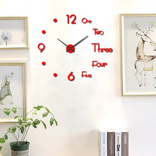 3D Luminous Wall Clock Frameless Acrylic DIY Digital Clock Wall ...