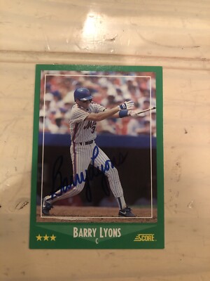 Barry Lyons New York Mets Autographed 1988 Score Baseball Card #387 | eBay