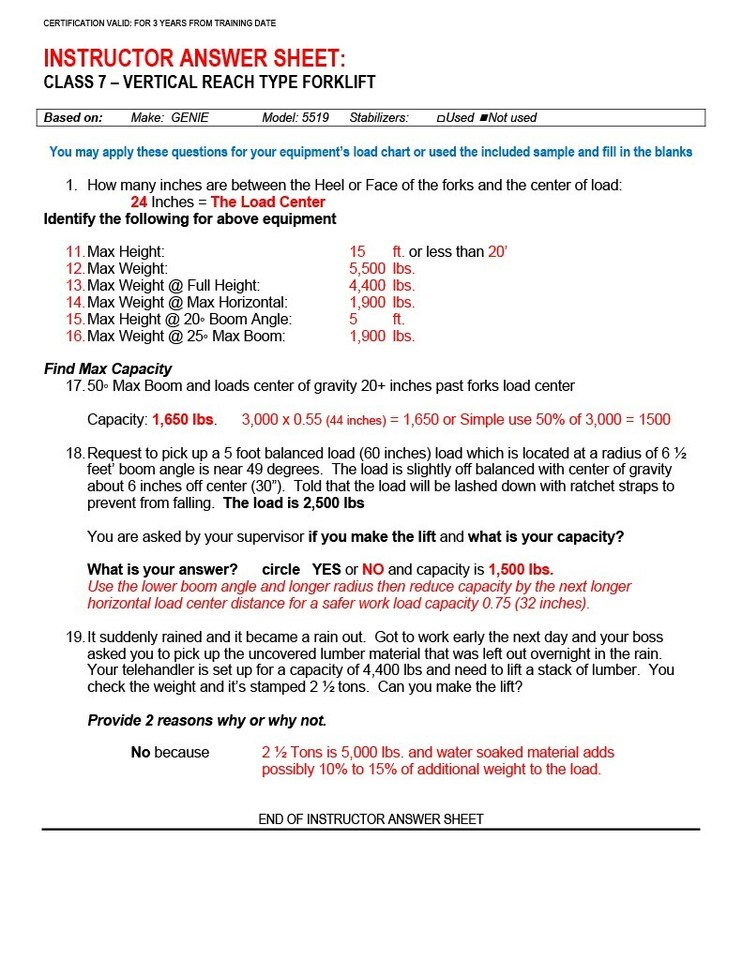 Forklift and Telehandler Operator Certification Kit includes ...