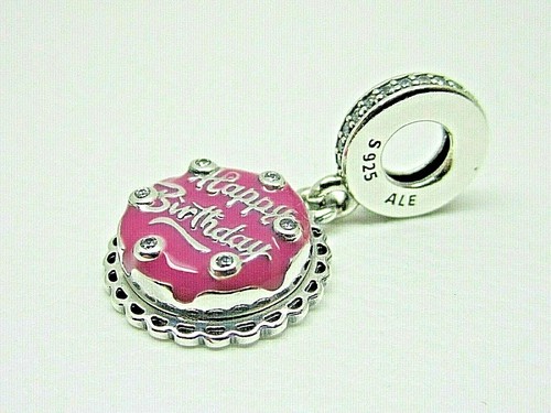 Authentic Pandora #798888C01 Pink Birthday Cake Dangle Charm with CZ | eBay