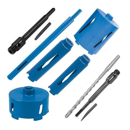 DIAMOND CORE DRILLS 8-152mm 47 / 300mm LONG & ADAPTORS / HOLESAW CUTTER ...