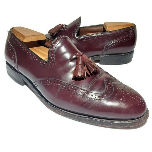 Allen Edmonds Loafers Burgundy Wingtip Tassel Shoes Men’s 8 Oxblood ...
