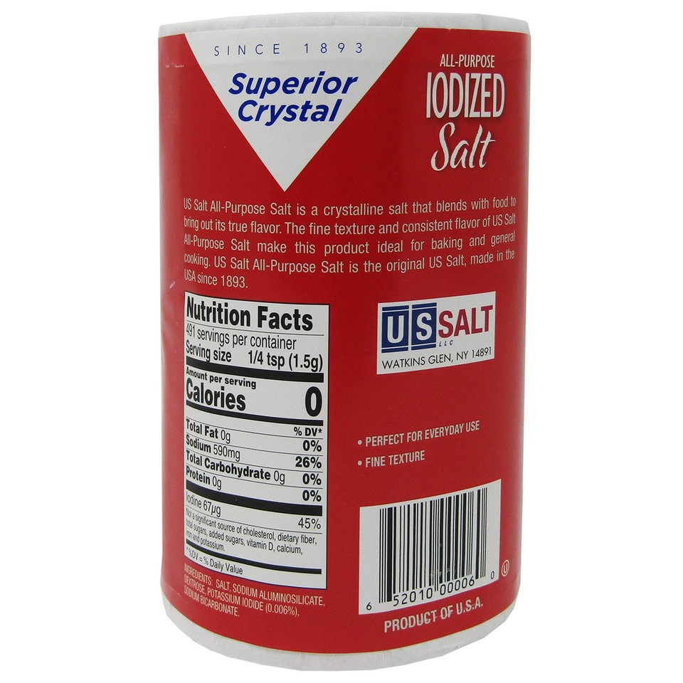 Salt Superior Crystal The Finer Iodised Salt, 3 Pack Each 26 Oz | eBay