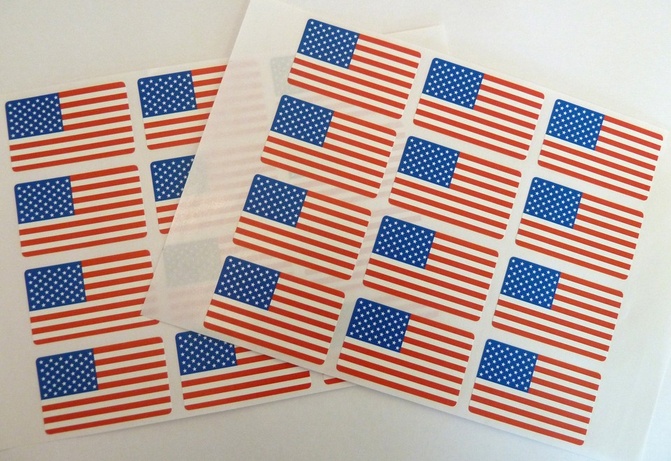 USA Self-Stick Flag Labels Self-Adhesive United States of America Flag ...