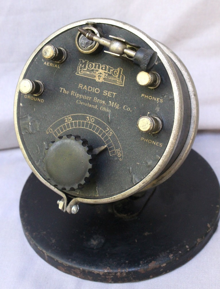 Rare! Unusual Shape! Rippner Bros Monarch 1920s Antique Crystal Radio ...