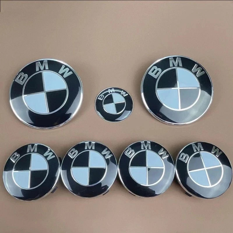 BMW Badges 82MM, 74mm + Steering Wheel 45mm, 7 Piece Set, 68mm Caps ...