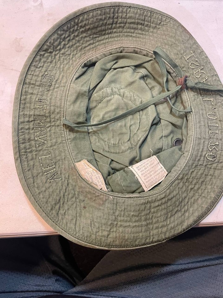 Authentic 1968 Vietnam War Military Issue Boonie Hat OG-107 Size 7 1/4 ...