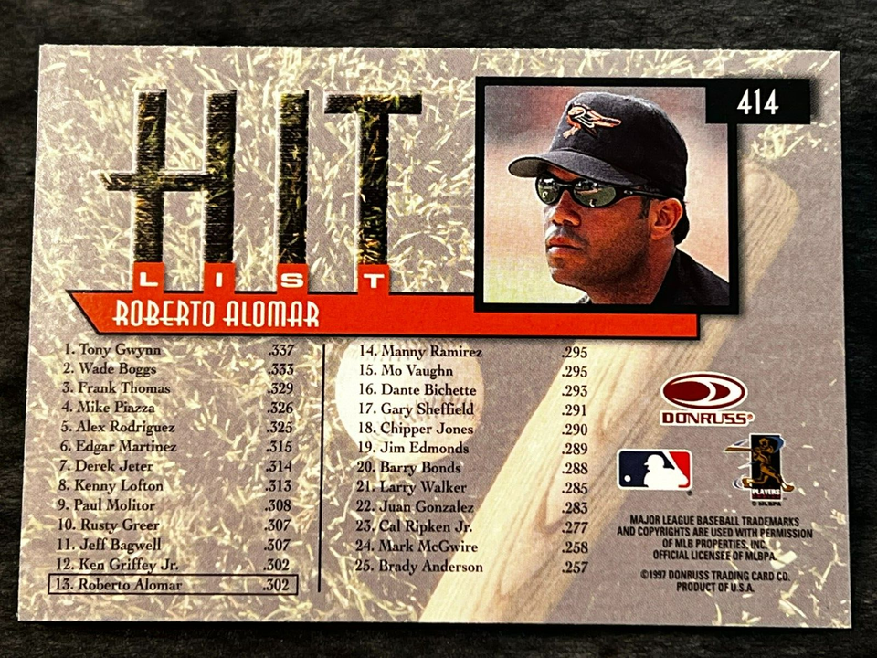 1997 Donruss HIT LIST Roberto Alomar | eBay