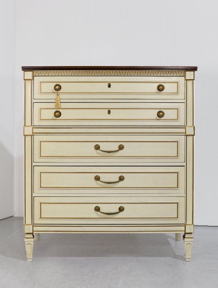 PAINT TO ORDER Vintage Transitional Highboy Dresser Gold Accents by ...