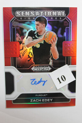 2022 ZACH EDEY Panini Prizm RED HOLO AUTO Sensational Signature #SS-ZED ...