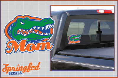 Florida Gators ORANGE SCROLL MOM w/ GATOR HEAD Vinyl Decal UF Decal ...