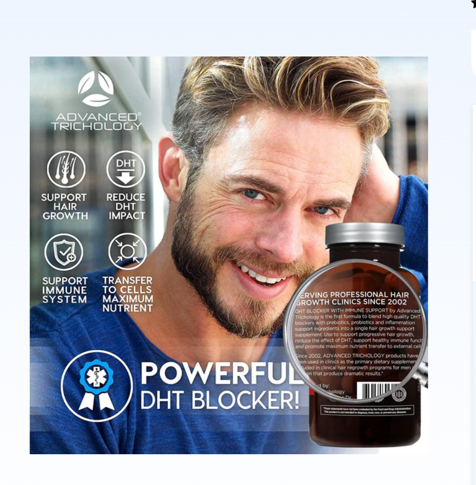 Advanced Trichology DHT BLOCKER Hair Growth Supplement 120 Veg Caps ...