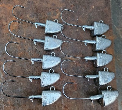 Saltwater shad shape swimbait Jig heads 10 6oz Mustad 32786 Black ...