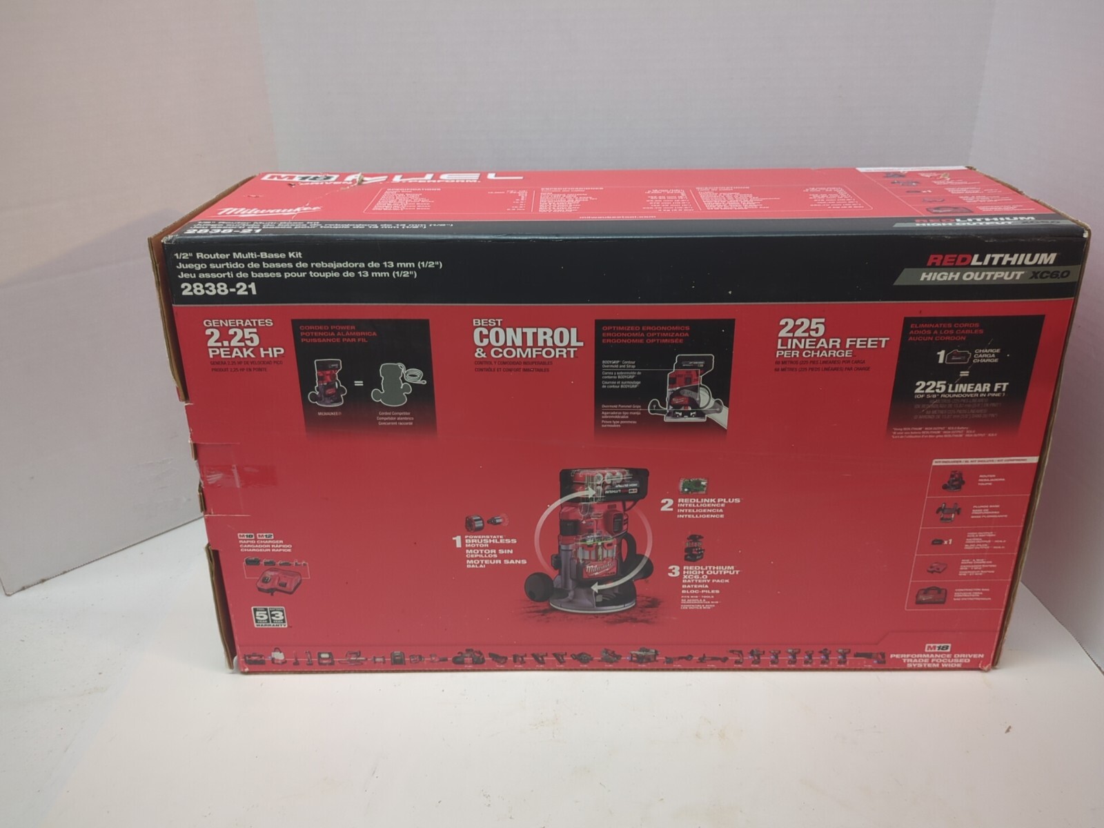 Milwaukee 2838-21 M18 FUEL 18V 1/2" Cordless Lithium-Ion Router Kit ...