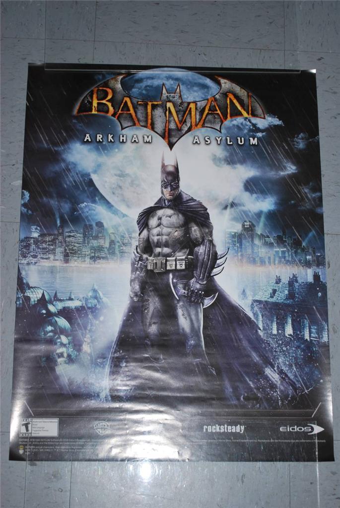 NEW! Batman Arkham Asylum Video Game Poster Double Sided Joker Wii PS3 ...