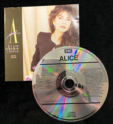 Audio CD - ALICE - Alice - Self Titled - Very Good (VG) EMI ITALIA 1986 ...