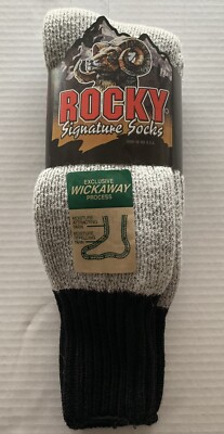Rocky Signature Socks NWT 10-13 Large Gray Black | eBay