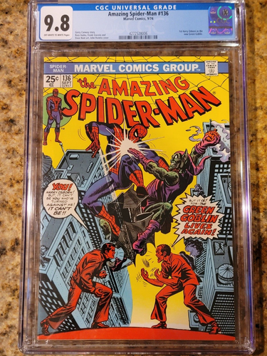 1974 Marvel Comics Amazing Spider-Man 136 CGC 9.8. 1st Harry Osborn ...