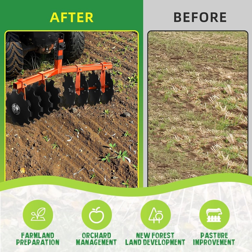 Disc Plow Harrow Universal Receiver Mount Height Heavy Duty Width Cut ...