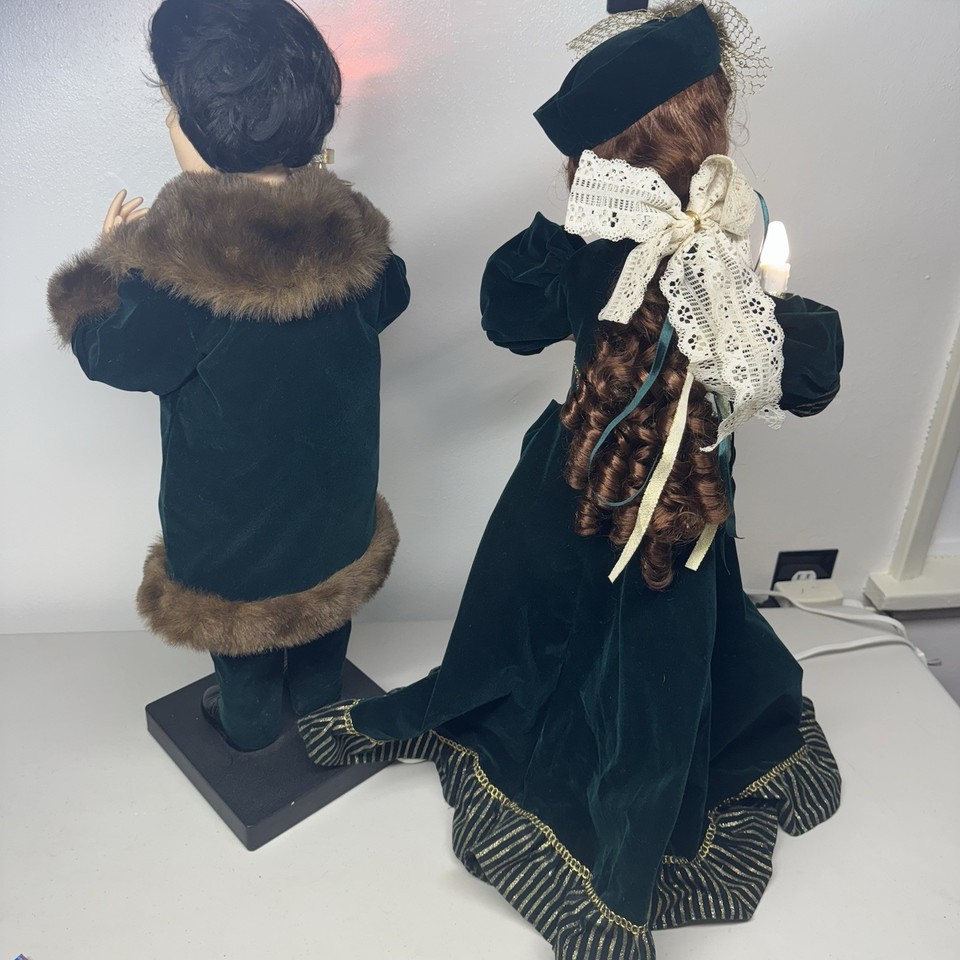 Lot Of (2) VTG 1996 Telco Motionettes 26" Victorian Caroler Animation ...