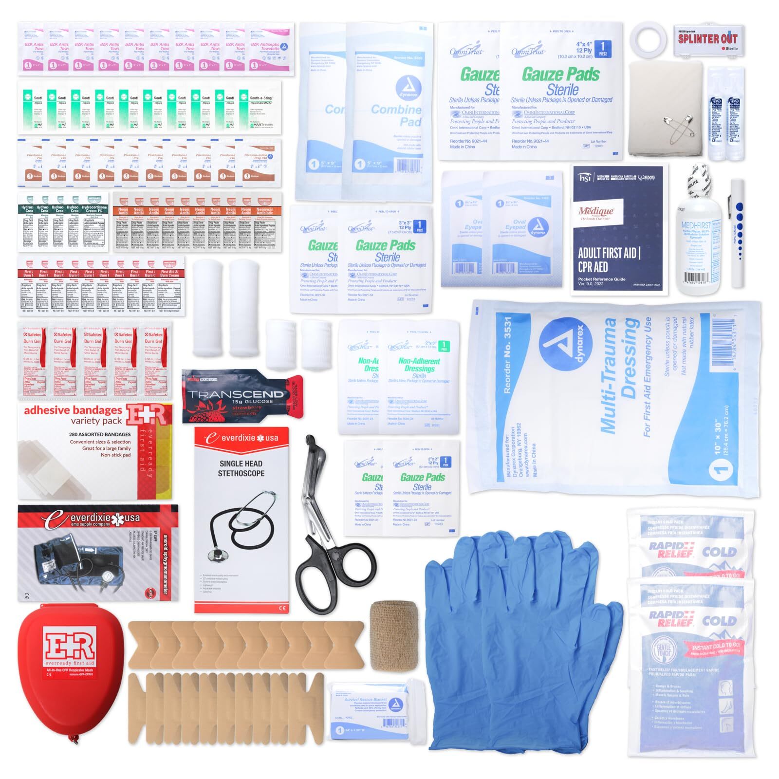 Stocked Trauma Bag Kit First Responder Medical Supplies Emergency BLS ...