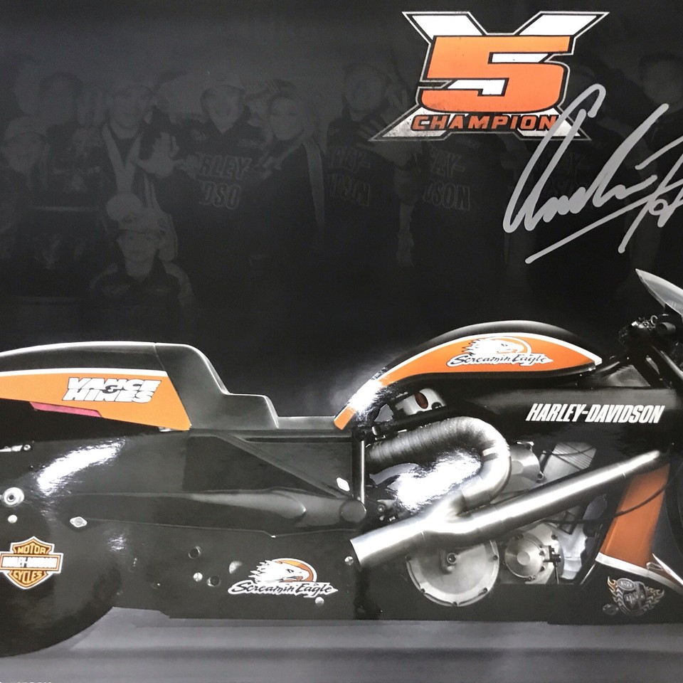 2015 NHRA Race. Poster Harley-Davidson V-rod Champion Andrew HinesWins ...