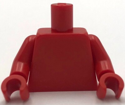 Lego New Minifigure Red Torso Plain Same Color Arms Same Color Hands ...