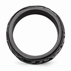 Edward Mirell® 11mm Black Titanium Ring Domed Ridged Sizes 8-13 1/2 ...