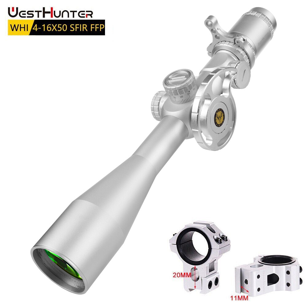 WESTHUNTER WHI 4-16X50 SFIR FFP Hunting Rifle Scopes 1/10MIL Silver ...