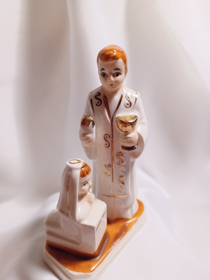 Vntg Capodimonte Priest &Girl Child's First Holy Communion Figurine ...