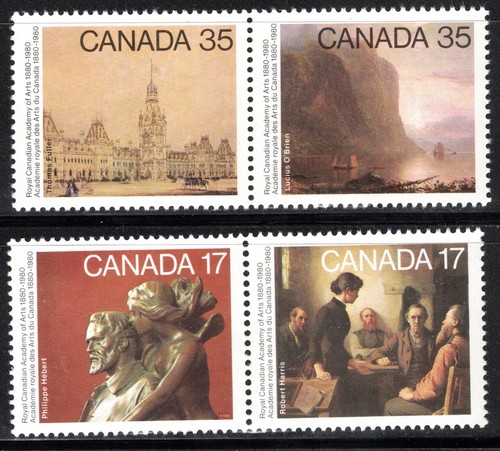 Canada Stamp Scott #850a, 852a, Royal Canadian Academy of Arts Lot of 4 ...