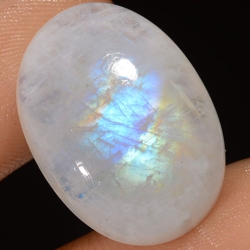 Natural Rainbow Moonstone Oval Shape Cabochon Gemstone 19.5 Ct ...