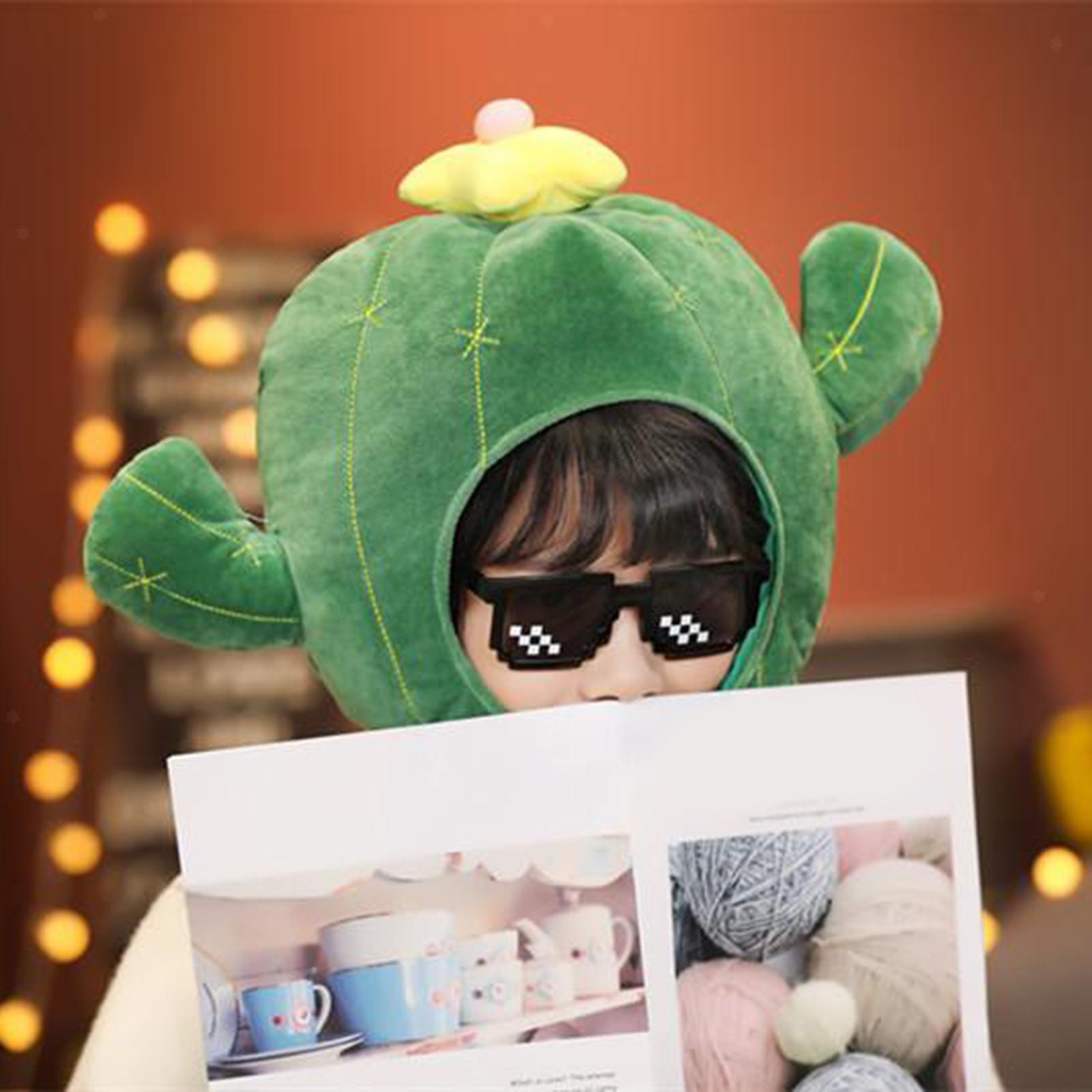 Funny Party Hat Cactus Cosplay Headdress Head Warmer Beanie Adult Kids ...