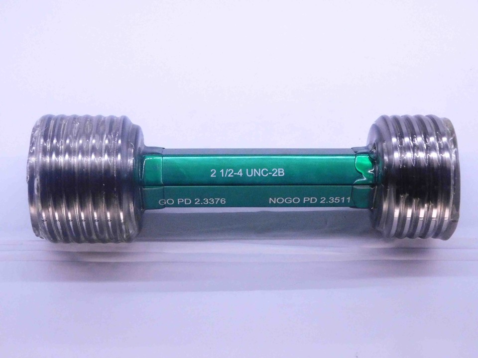 NEW 2 1/2 4 UNC 2B THREAD PLUG GAGE 2.5 4. GO NO GO PD'S = 2.3376 & 2. ...