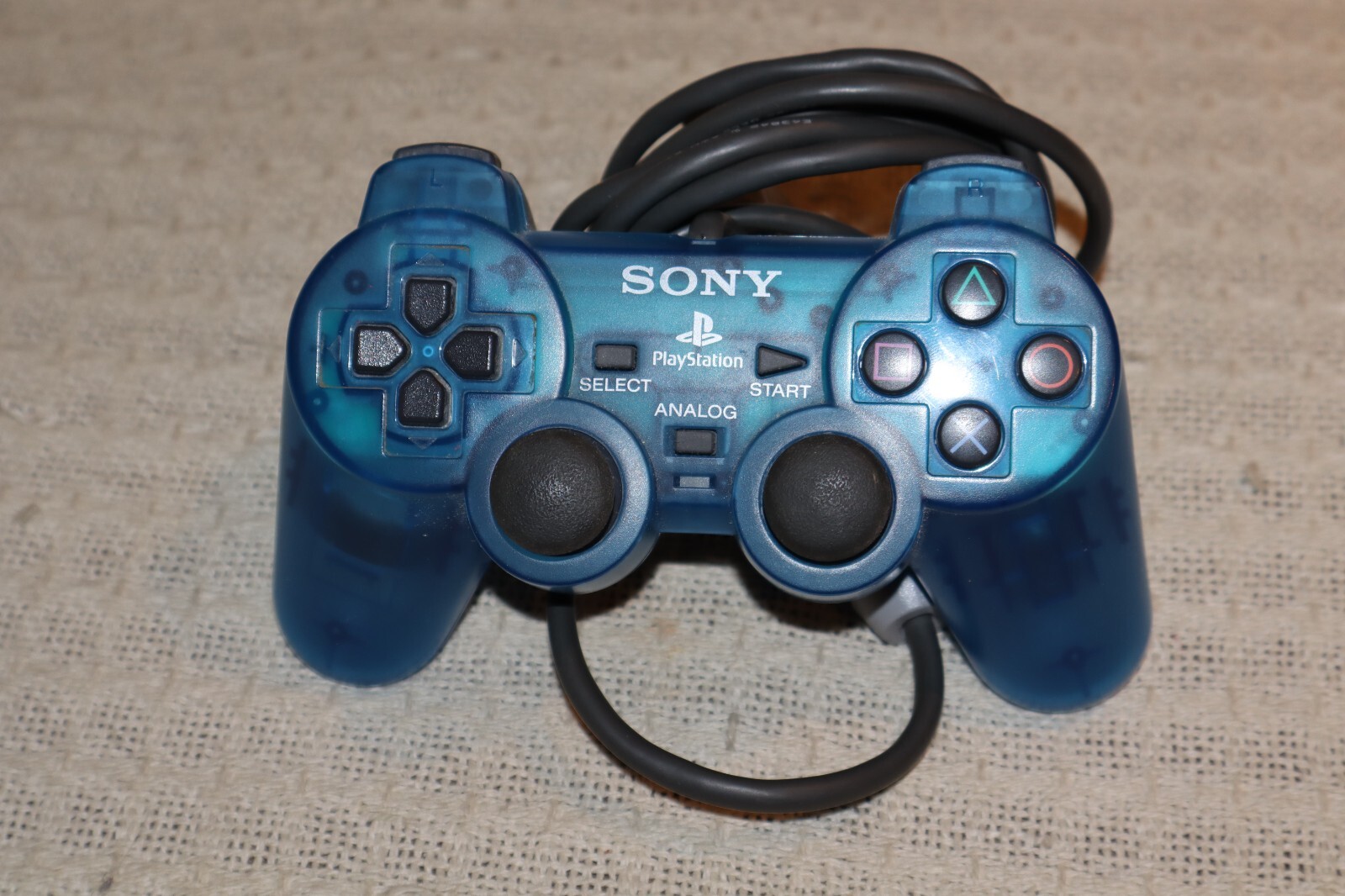 Sony Playstation 1 PS1 Controller OEM SCPH-1200 Clear Blue Dual Shock ...